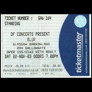 Blur - Barrowland Gig History 1983 - 2025